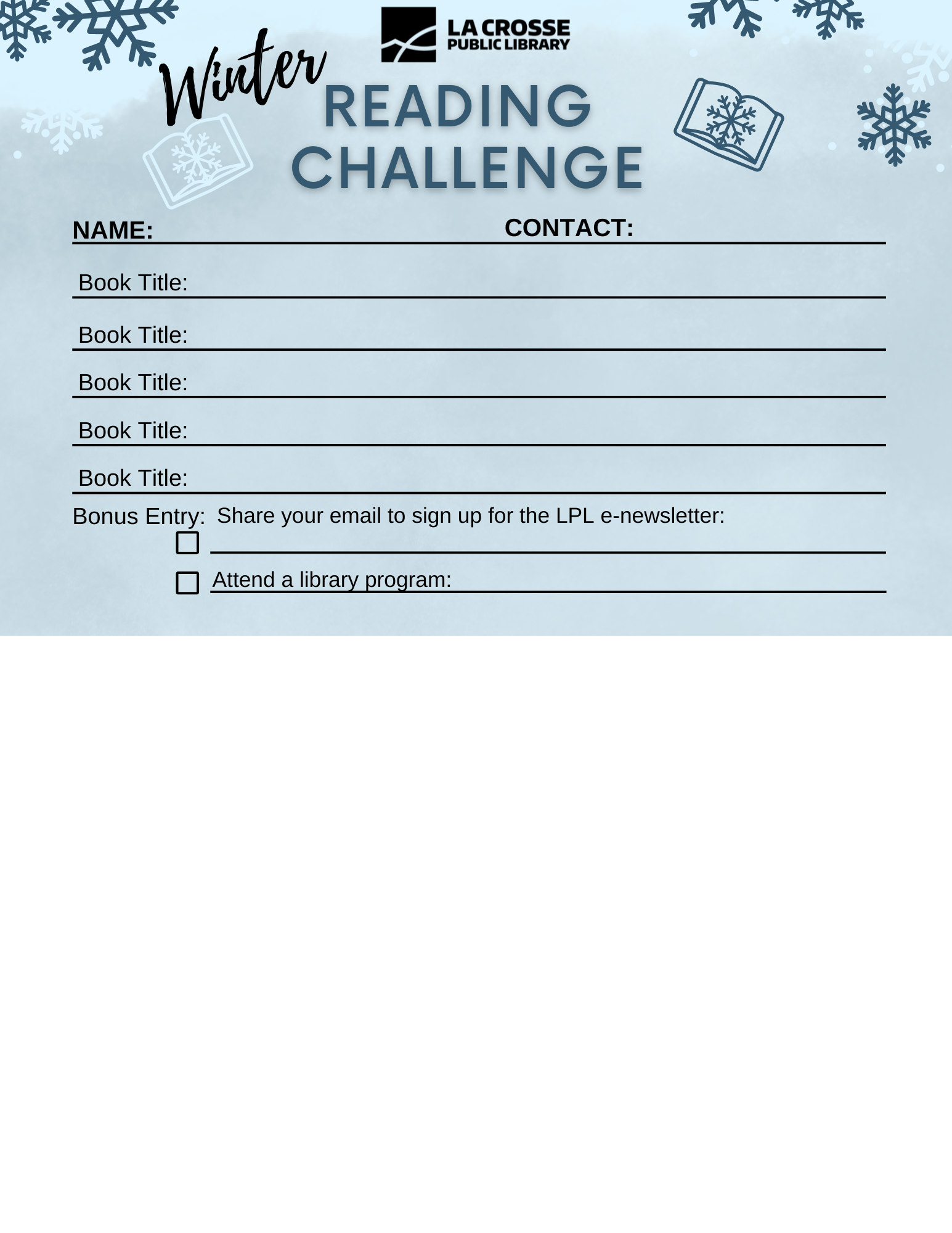 Winter Reading Challenge | La Crosse Public Library